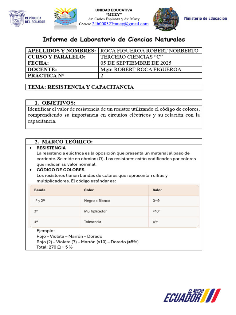 Práctica #2 - Resistencia | PDF