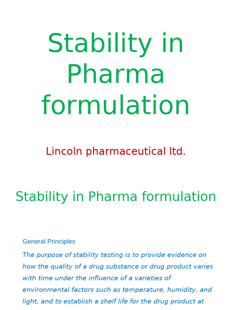 Stability in Pharma Formulation 2 | PDF | Pharmaceutical Formulation ...