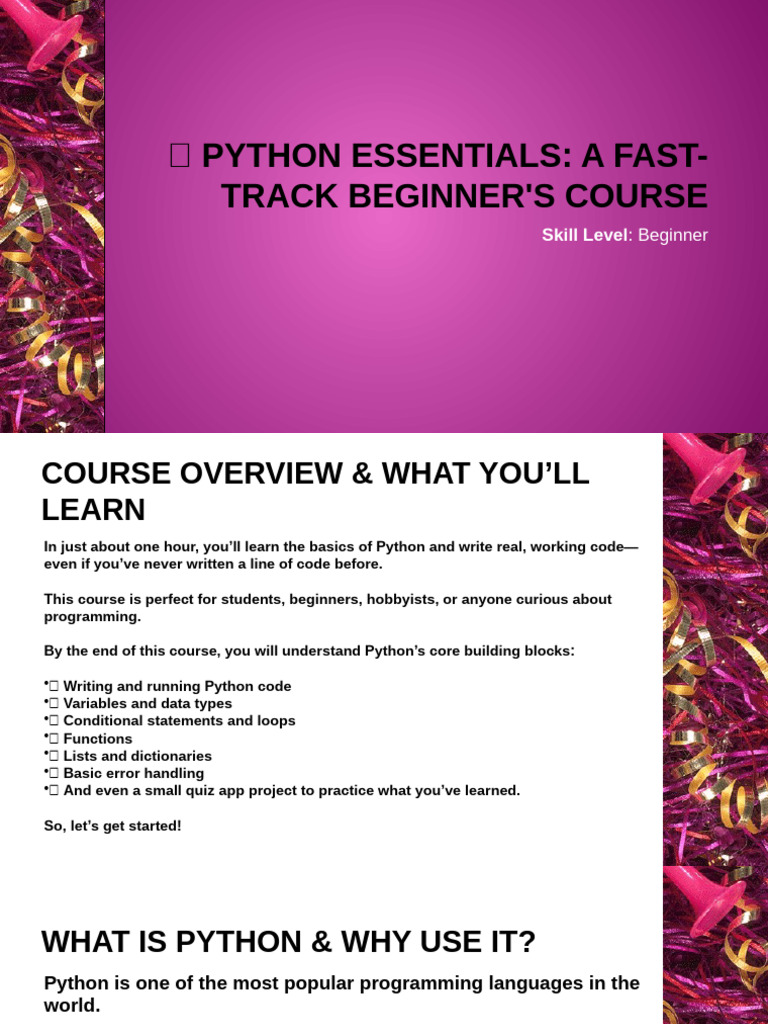 ? Python Essentials Lec - 1 | PDF