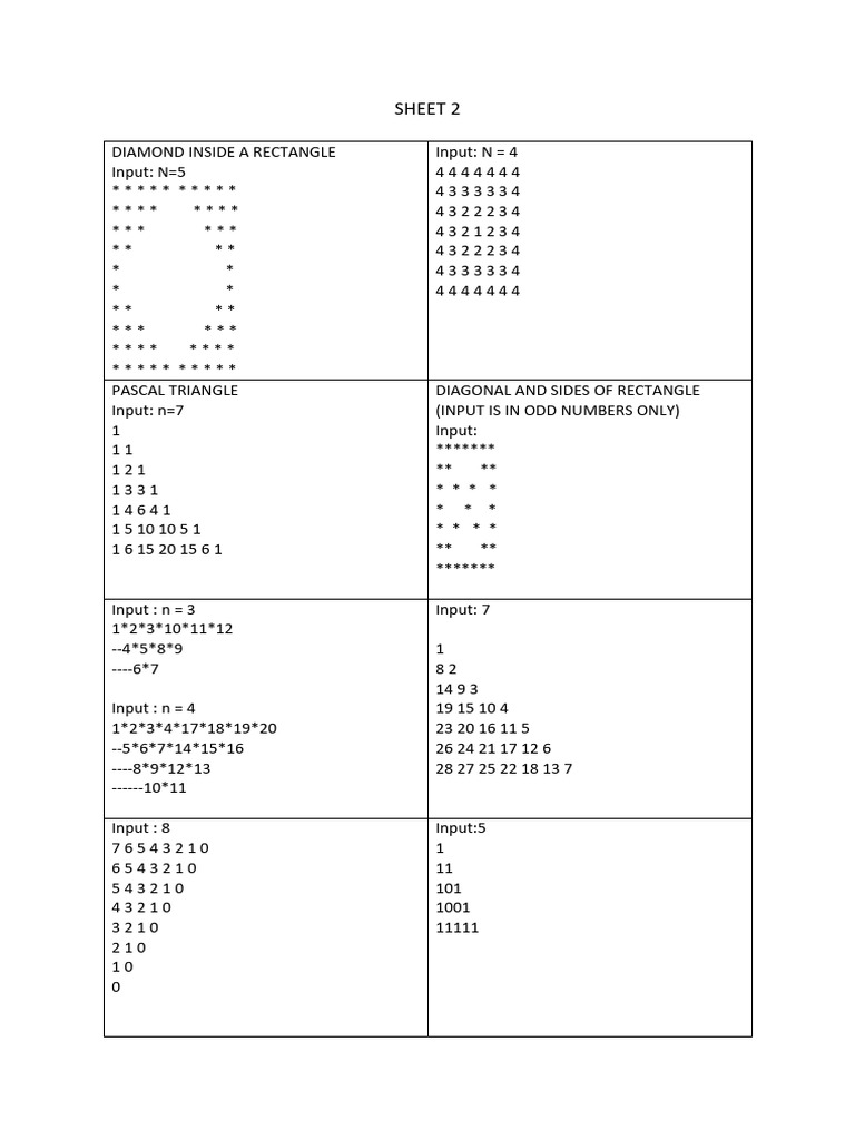 Patterns in Rectangles and Triangles | PDF