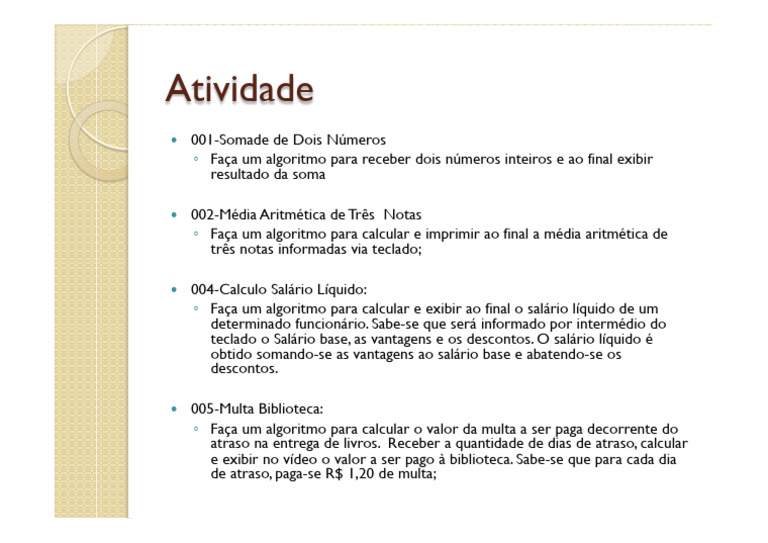 Exercicios POO Java PROVA | PDF