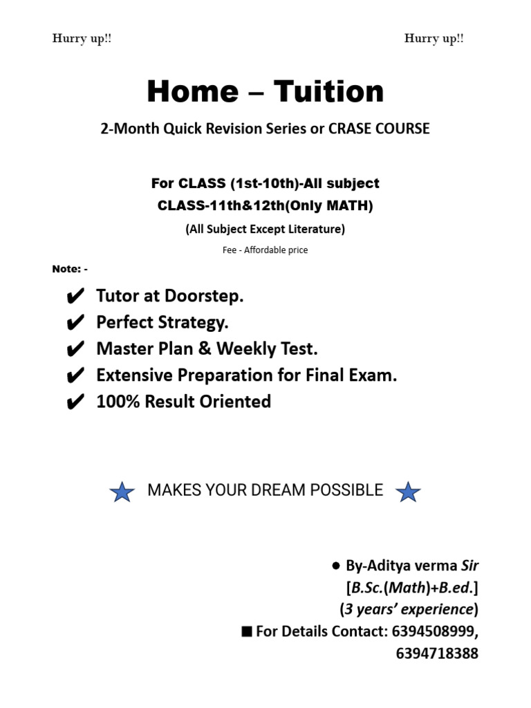 Home Tuition | PDF