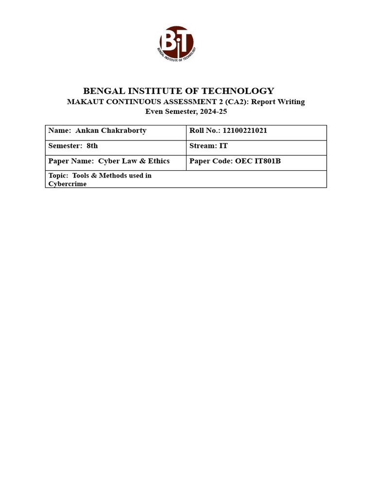 Ankan Chakraborty - 12100221021 | PDF | Cybercrime | Malware