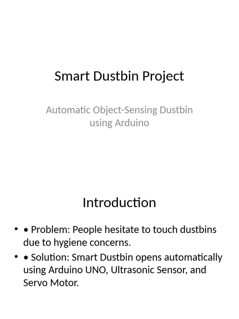 Automatic Touchless Dustbin System | PDF