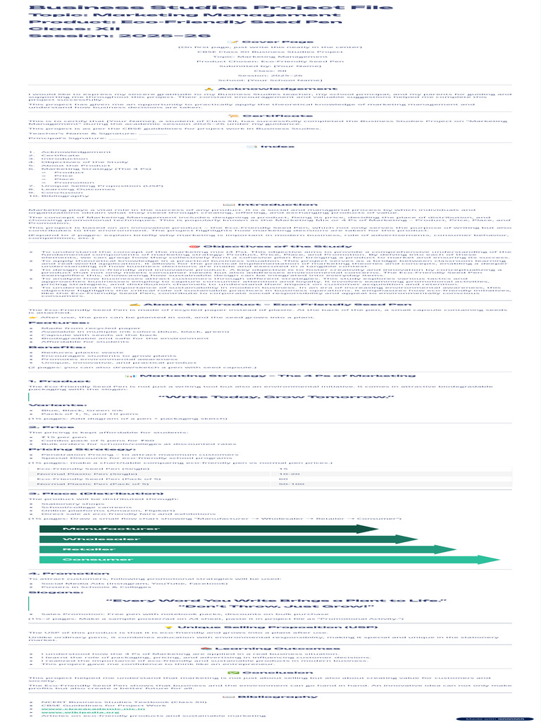 Business Studies Project File | PDF