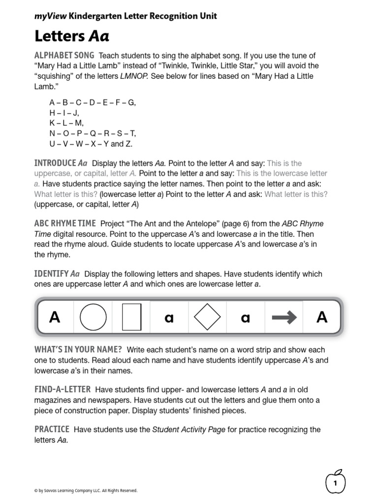 Kindergarten Letter Recognition Activities | PDF | Letter Case ...