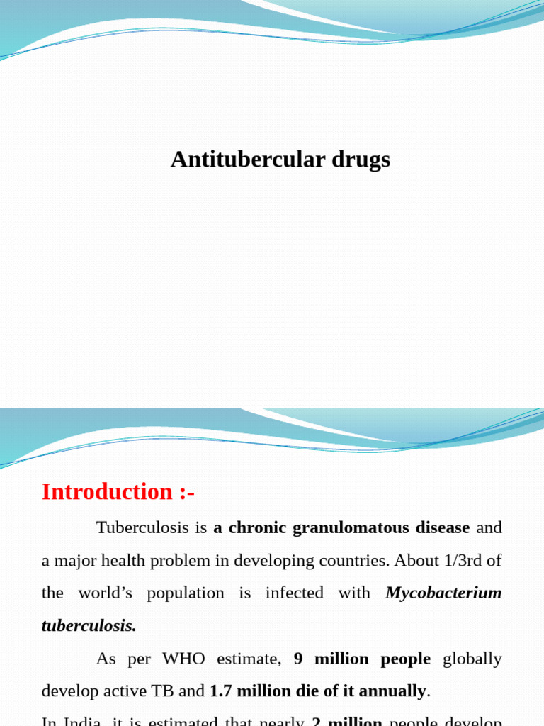 Antitubercular Drugs | PDF | Clinical Medicine | Drugs