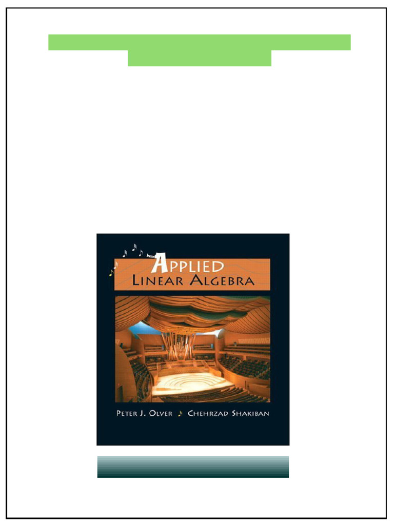 Applied Linear Algebra 1st Edition Peter J. Olver available any format ...