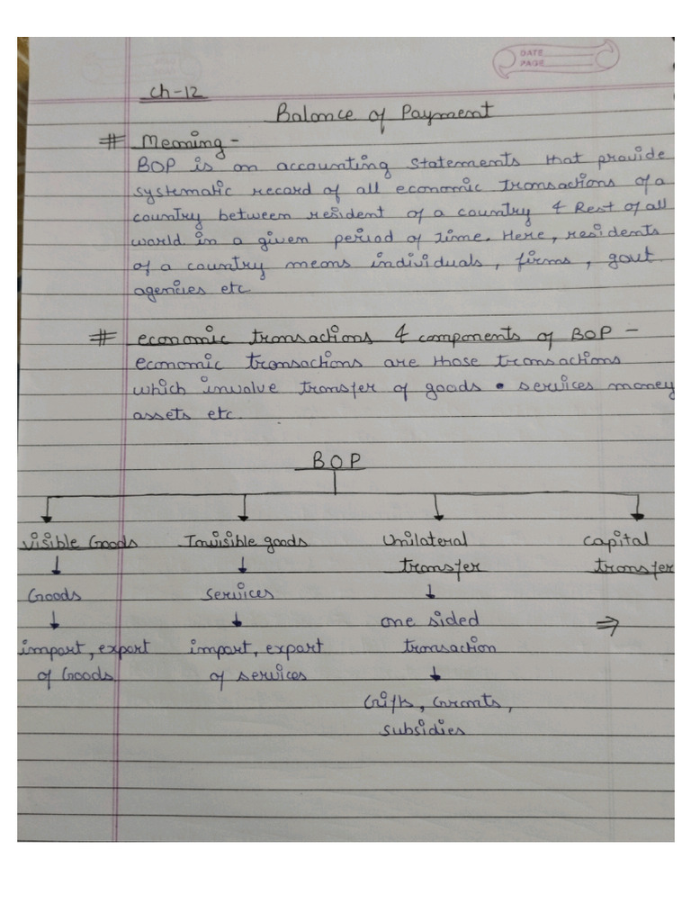 CLASS-12 Balance of Payment | PDF