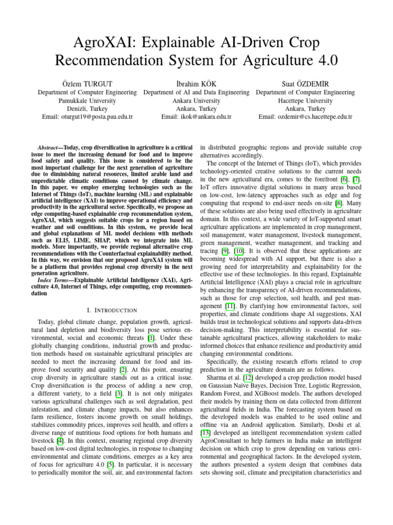 AI Driven Crop Recommender Research Paper | PDF | Support Vector ...