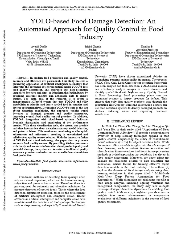 YOLO-based Food Damage Detection An Automated Approach For Quality ...