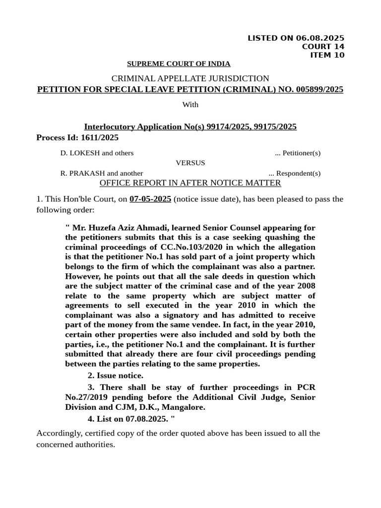 Supreme Court Special Leave Petition Update | PDF | Judiciaries ...