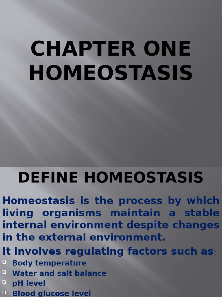 Chapter One Homeostasis | PDF | Thermoregulation | Fever