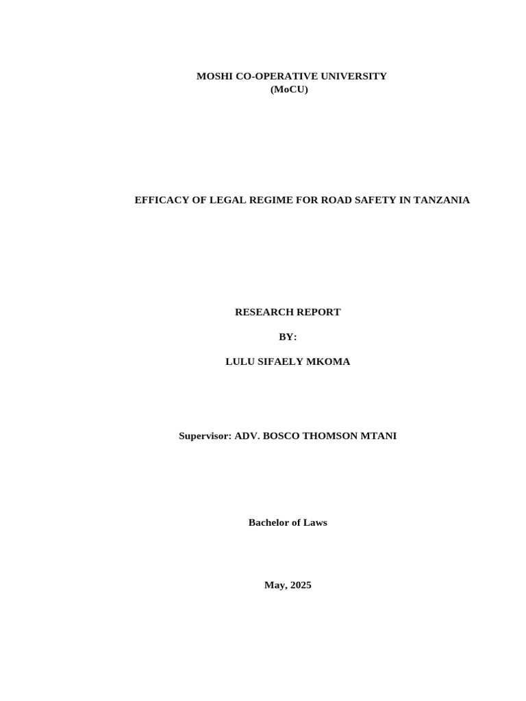 MKOMA REPORT | PDF | Traffic Collision | Road Traffic Safety
