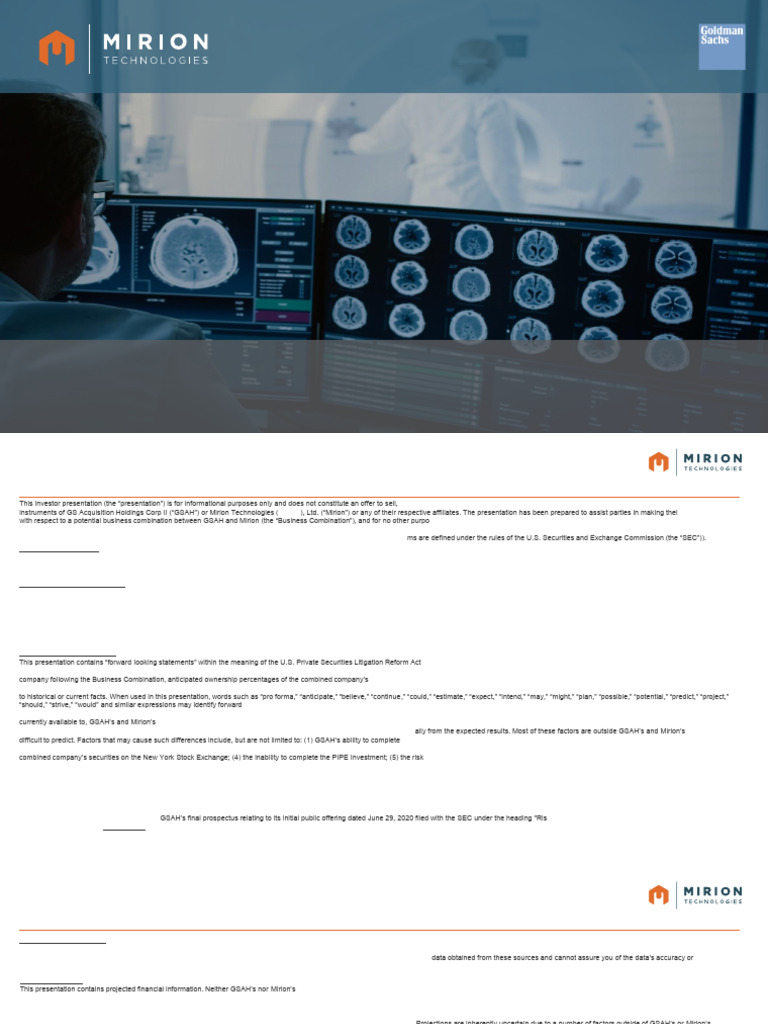 Mirion Investor Presentation | PDF | Medical Imaging | Dosimetry