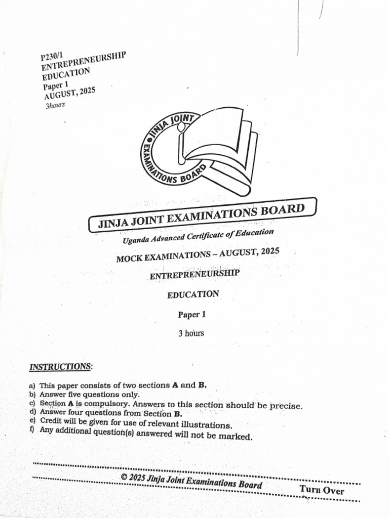 Ent 1 Jjeb 2025 | PDF