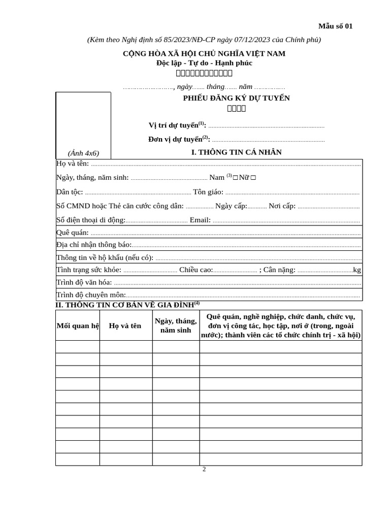 Mau Phieu Dang Ky Theo nd85 1 | PDF