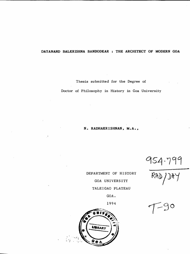 Bandodkar: Architect of Modern Goa | PDF