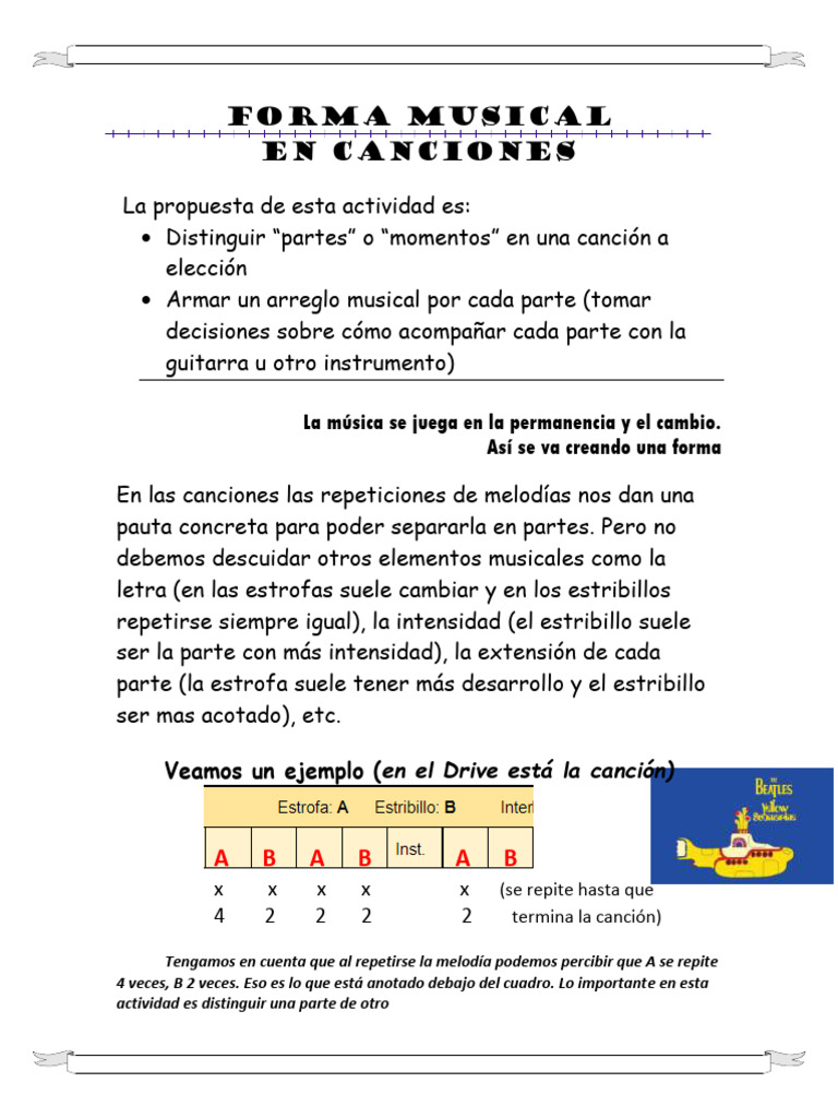 Forma Musical en Canciones | PDF | Canciones | Teoría musical