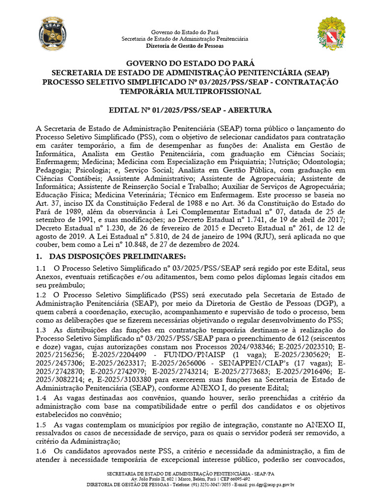 pss-seap-n-03-2025-edital-n-01-2025-pss-seap-abertura-1757341500 | PDF | Gestão de recursos ...