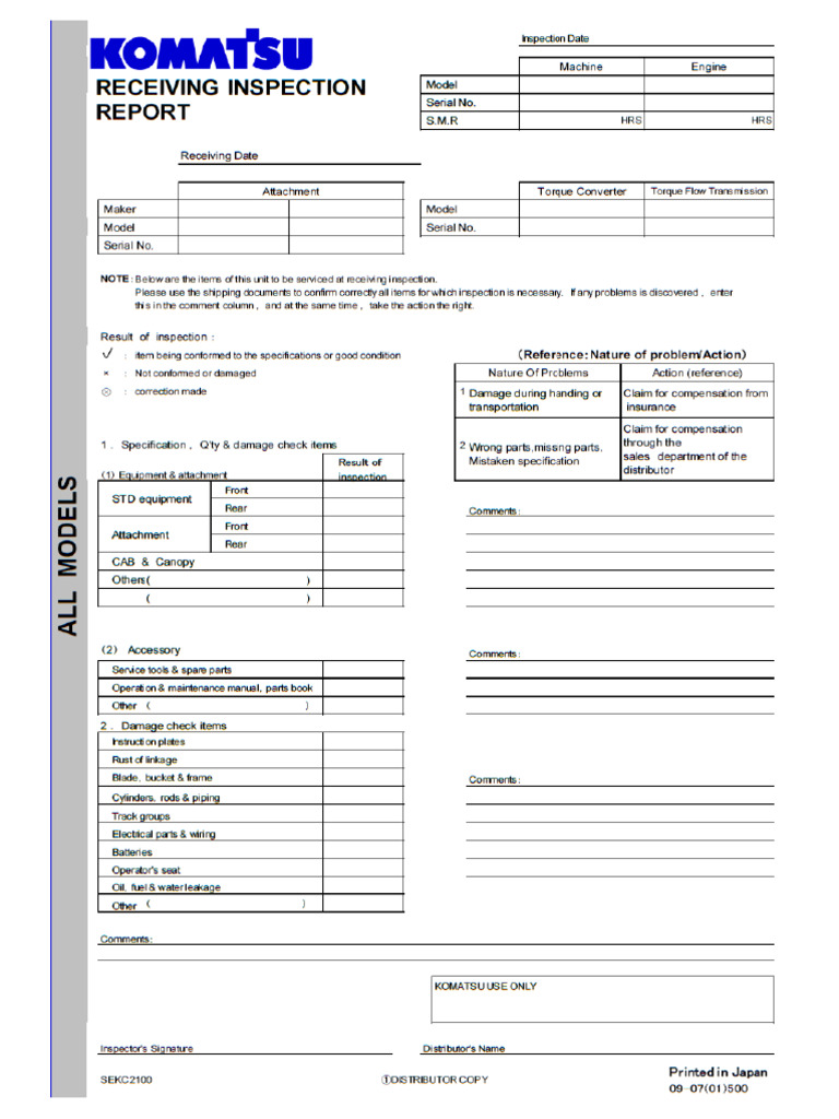 Reveiving Report (All Models) | PDF