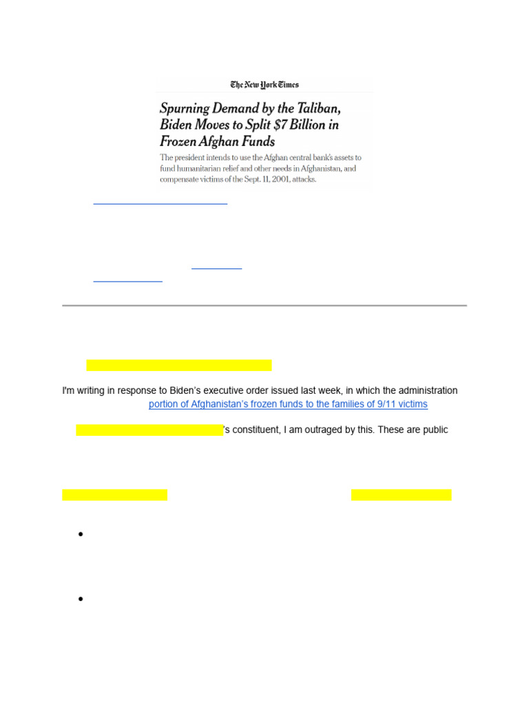 Afghanistan Congressional Call Script | PDF