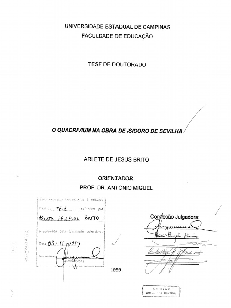 O Quadrivium Na Obra de Isidoro de Sevil | PDF