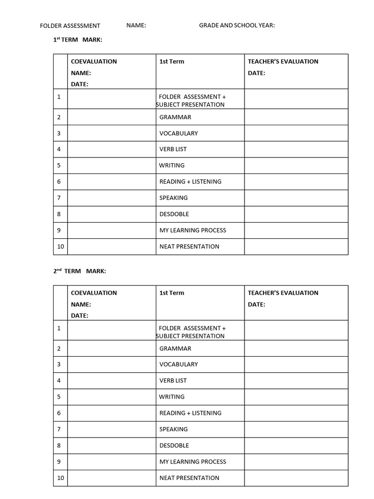 Folder Assessment | PDF
