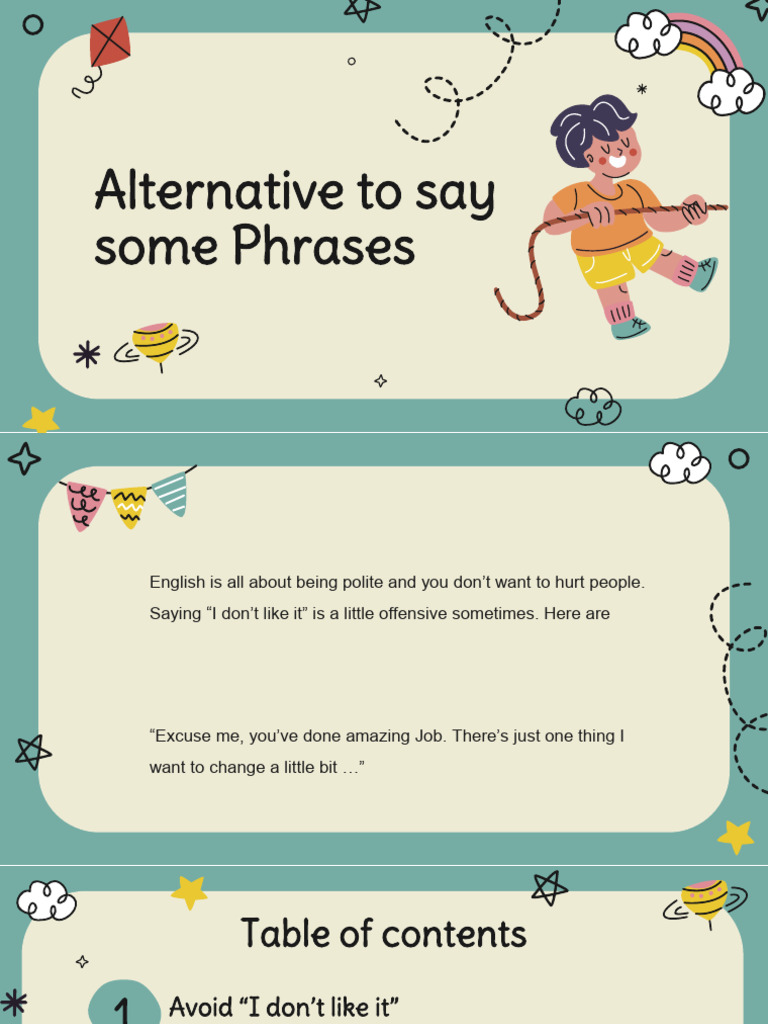 Alternatives To Say Some Phrases 1 - USA | PDF