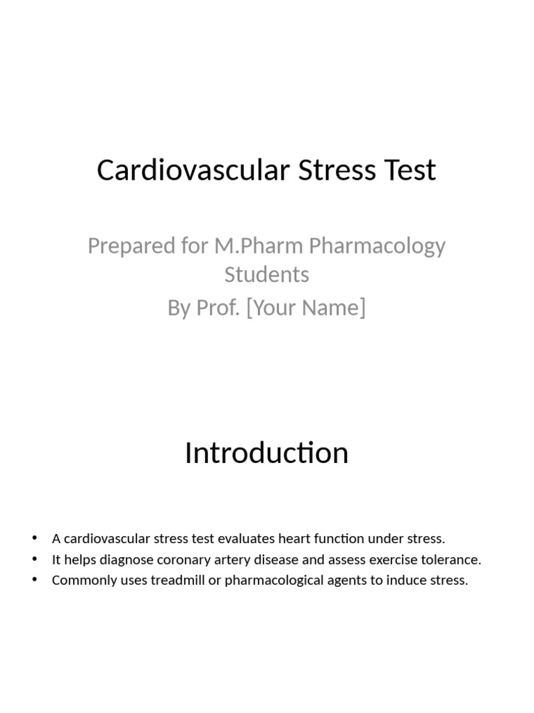 Cardiovascular Stress Testing Overview | PDF | Angiology | Clinical ...