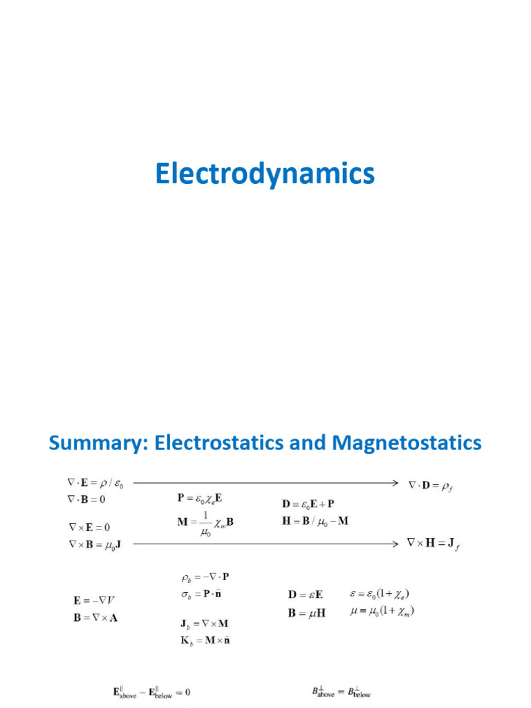 Electrodynamics | PDF