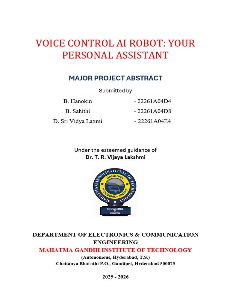 Voice-Controlled AI Personal Assistant Project | PDF