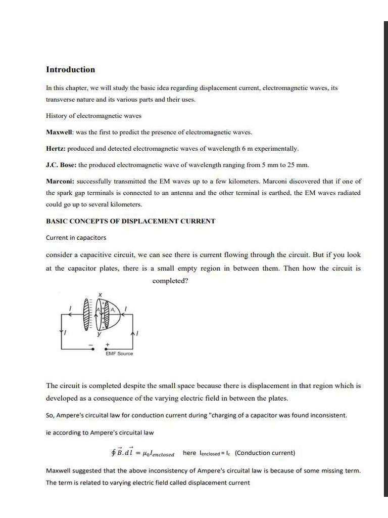 Notes Electromagnetic Waves Pdf