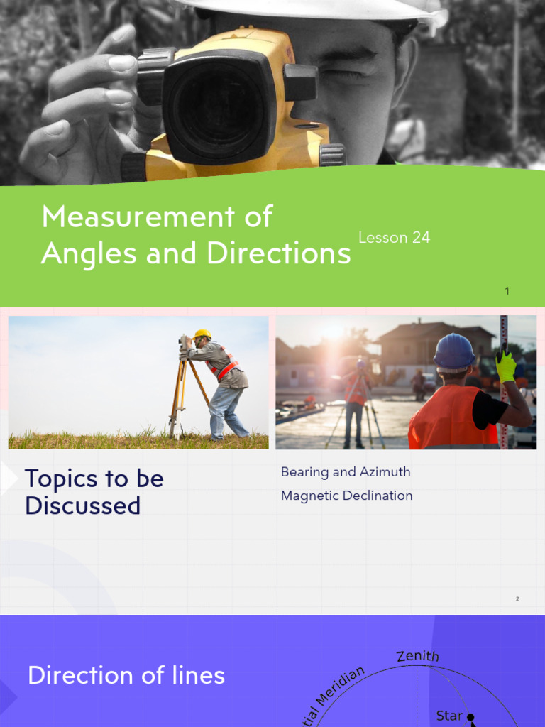 Measurement of Angles and Directions | PDF | Azimuth | Compass