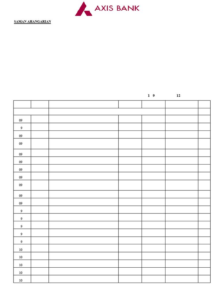 Axis Account Statement Summary | PDF | Debit Card | Banks