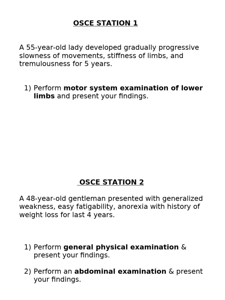 OSCE Examination Cases and Findings | PDF