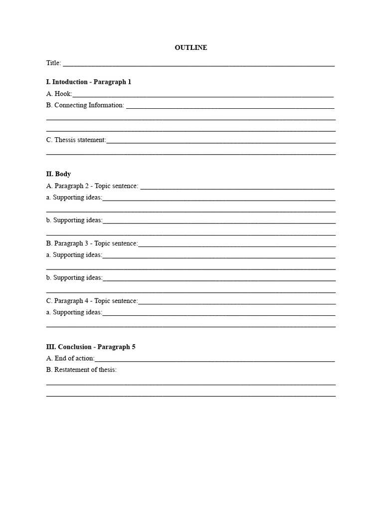 Document Outline Template for Writing | PDF