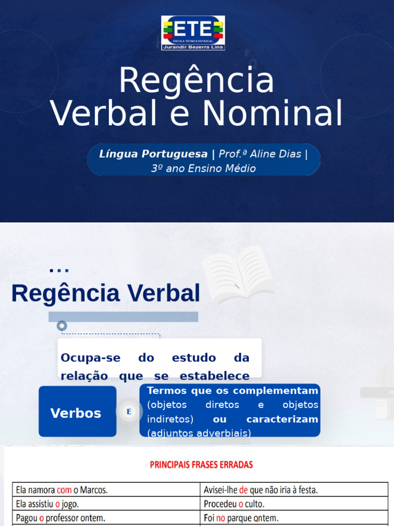Regência Verbal e Nominal em Português | PDF | Linguística | Sintaxe