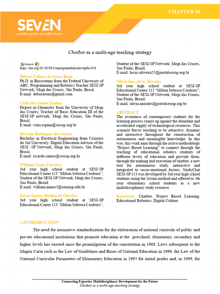 Chatbot As A Multi-Age Teaching Strategy | PDF | Databases | Computing