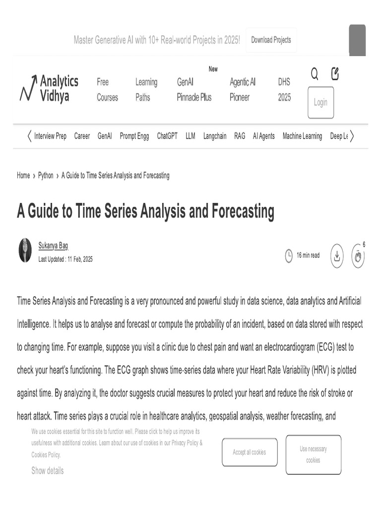 A Guide to Time Series Analysis and Forecasting- Analytics Vidhya - MUITO BOM | PDF