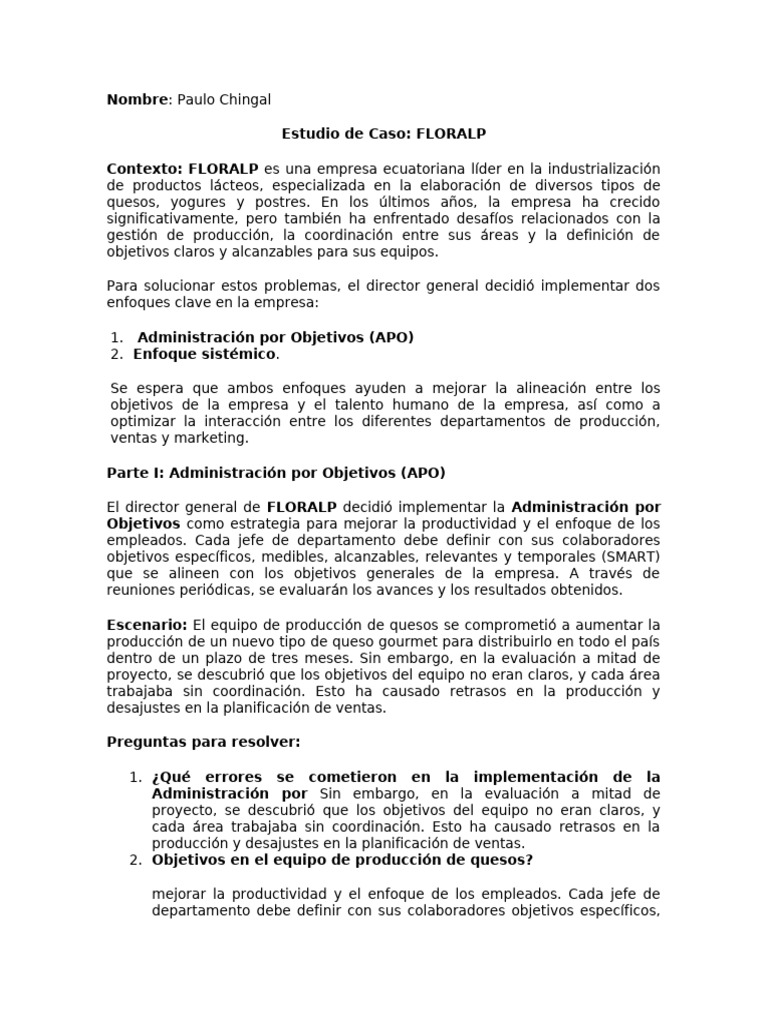 TAREA APO y ENFOQUE SISTÉMICO Paulo Chingal | PDF | Evaluación | Marketing