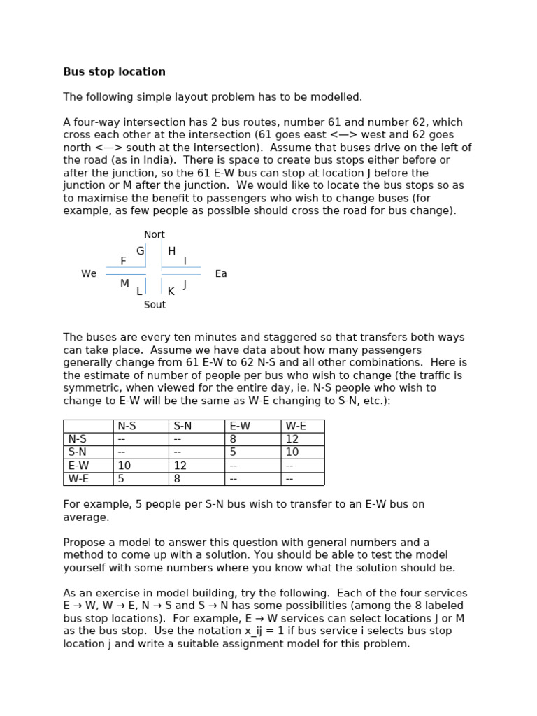 Bus Stop Location | PDF