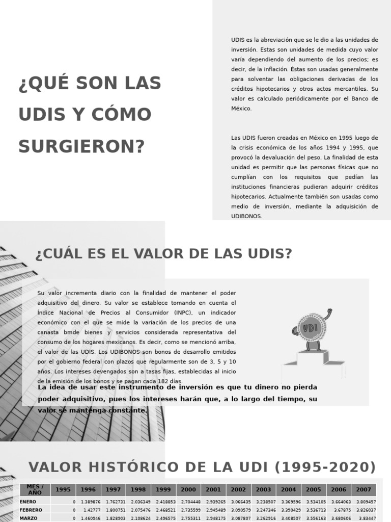 ¿Qué Son Las Udis Y Cómo Surgieron? | PDF | Interés | Economía política