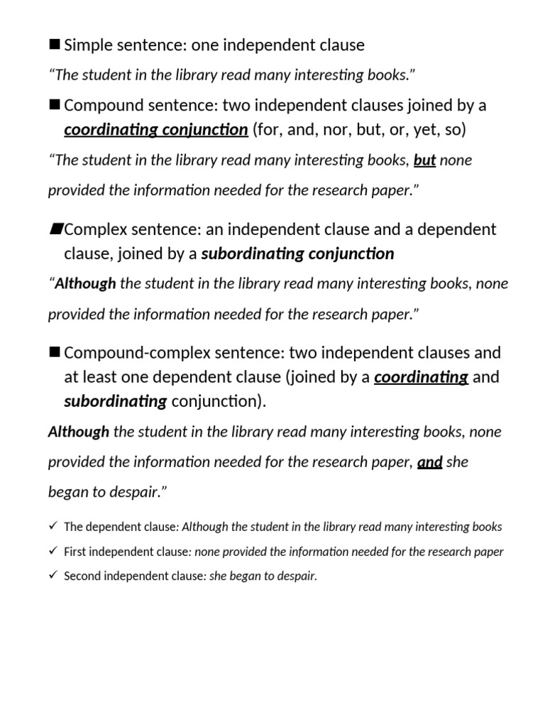 Sentence Structure Notes(1) (1) | PDF