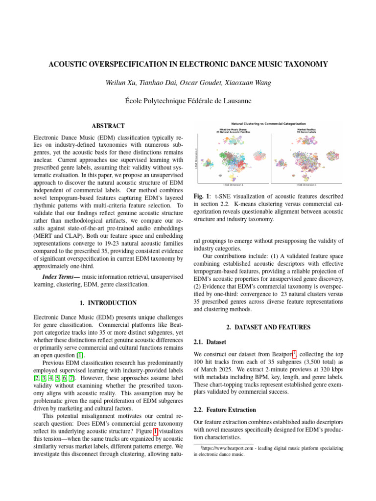 Uncovering EDM's Acoustic Structure | PDF | Cluster Analysis