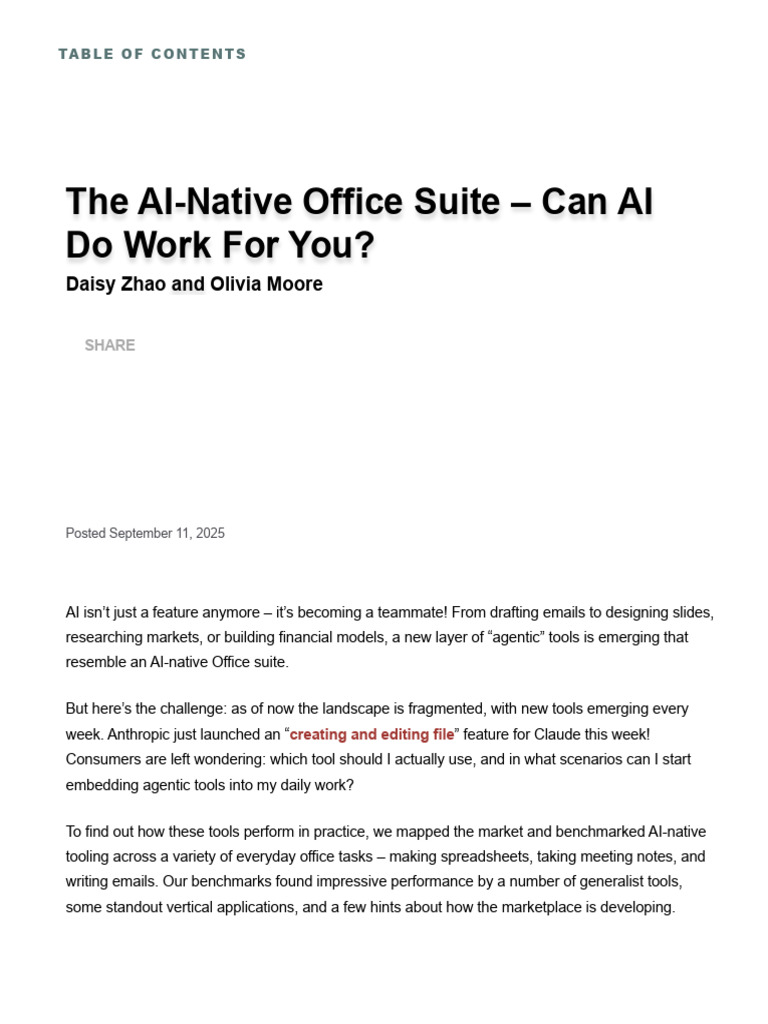 The AI-Native Office Suite - Can AI Do Work For You - Andreessen ...