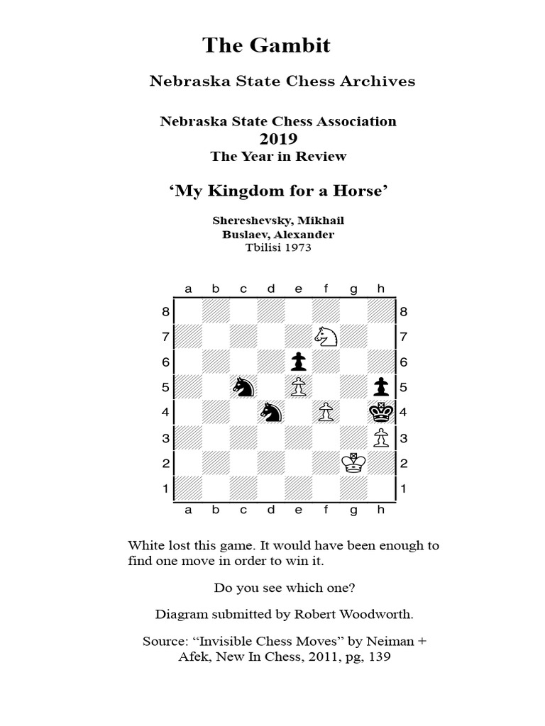 The Gambit (Nebraska) Chess Final Version of The 2019 Year in Review ...