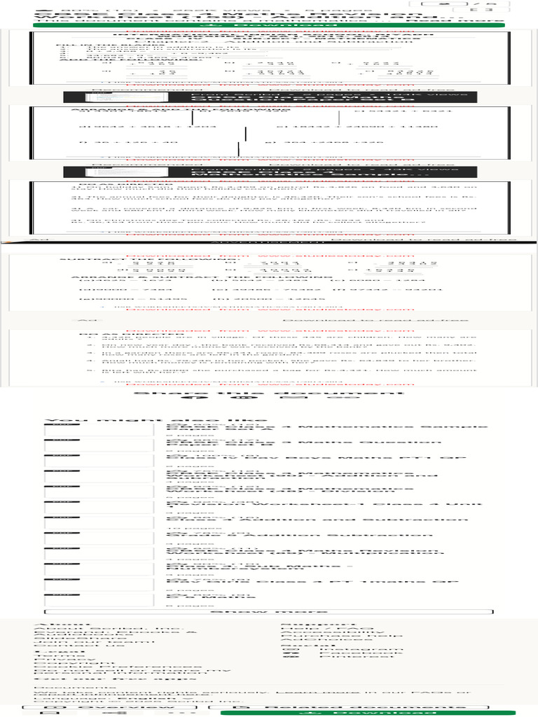 CBSE Class 4 Maths Revision Worksheet (159) - Addition and Subtraction ...