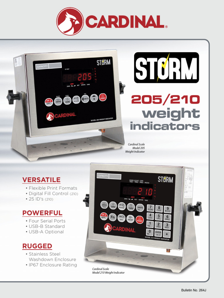 CARDINAL 205-210 WEIGHT INDICATORS DATASHEET | PDF | Usb | Personal ...