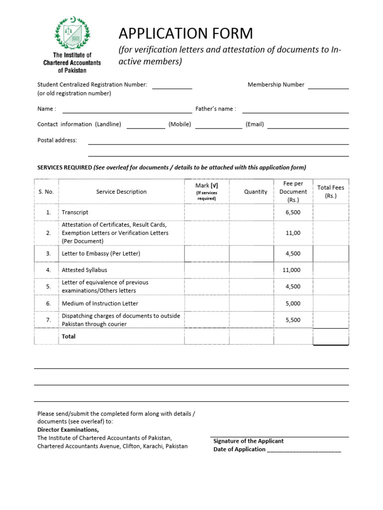 Application for Document Attestation | PDF | Fee